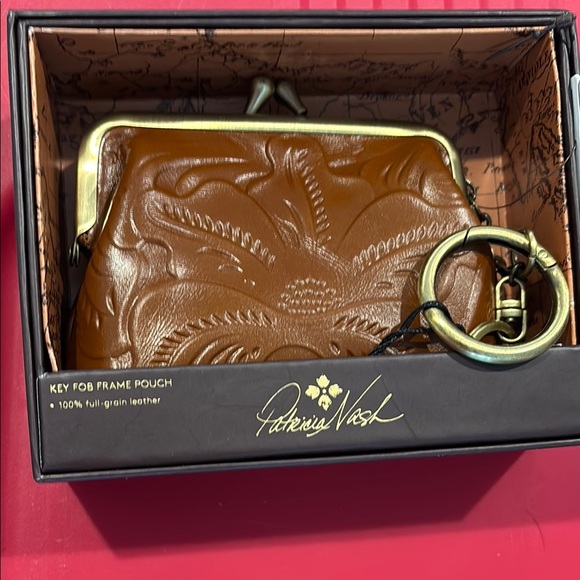 Patricia Nash | Bags | Patricia Nash Brown Leather Key Fob Frame Pouch ...